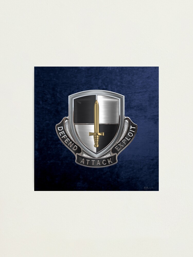 "U.S. Army Cyber Corps - Regimental Insignia over Blue Velvet ...