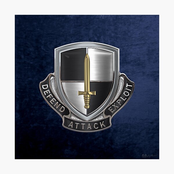 "U.S. Army Cyber Corps - Regimental Insignia over Blue Velvet ...