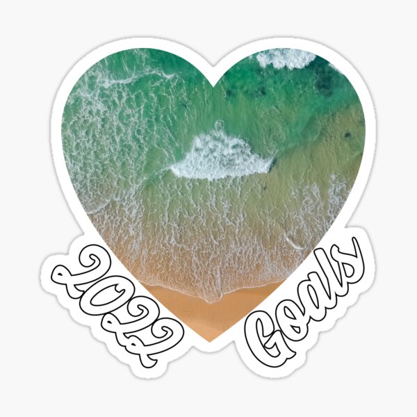 Pegatina «2022 Metas Hermosa Escena de Playa Aficionado a Viajar ...