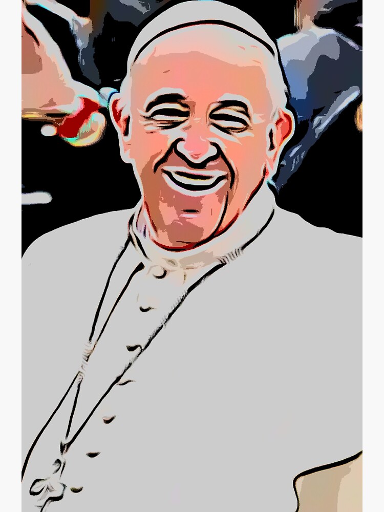"Portrait of Pope Francis" Sticker by Lspa | Redbubble
