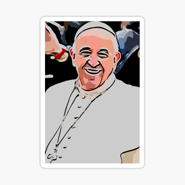 "Portrait of Pope Francis" Sticker by Lspa | Redbubble