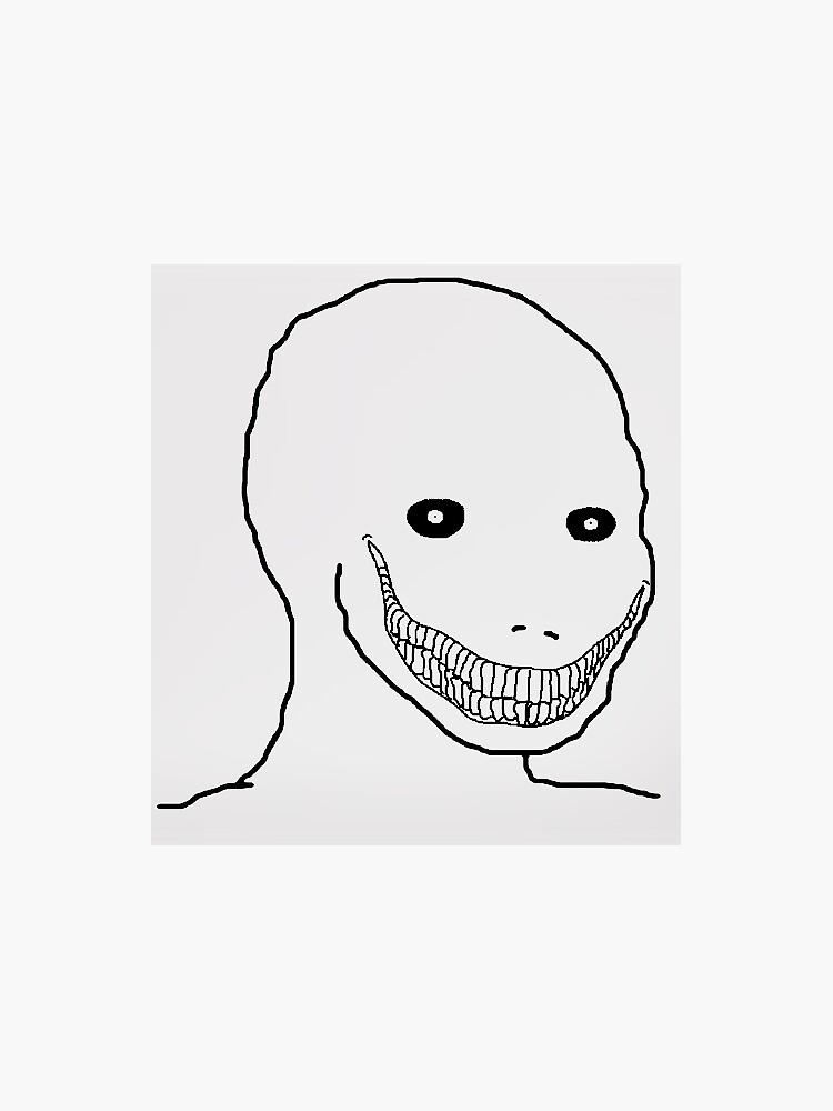 "Wojak Psychopath" Sticker for Sale by Kostefsky | Redbubble