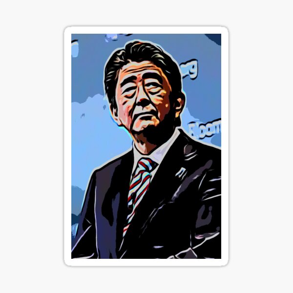 "Portrait of Shinzo Abe" Sticker by Lspa | Redbubble