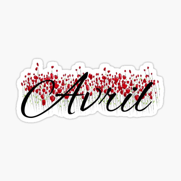 "Avril name" Sticker by Areashor | Redbubble