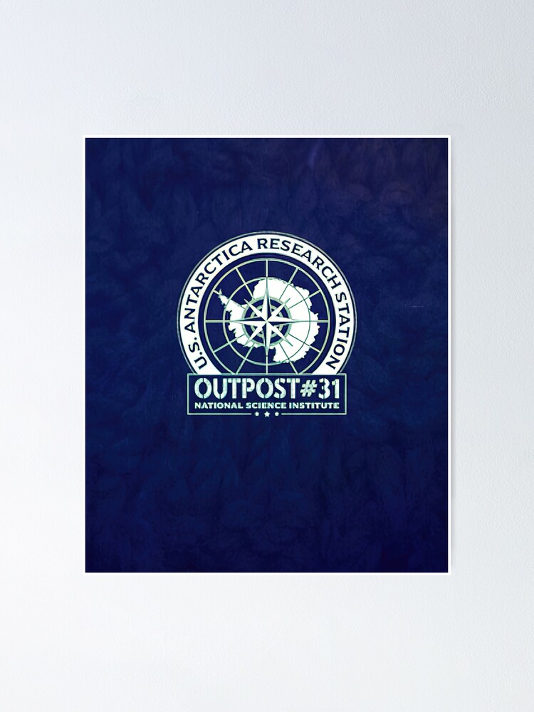 "OUTPOST #31 - ANTARTICA RESEARCH STATION - TEXTURED MULTIHUED BLUE ...