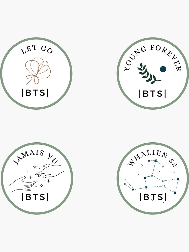 "BTS song names sticker pack" Sticker for Sale by blumun | Redbubble