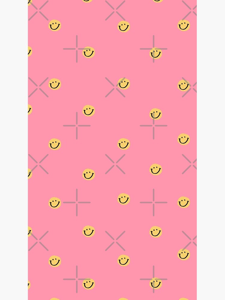 "Preppy Pink Smiley Faces" Sticker by ERLstickers | Redbubble