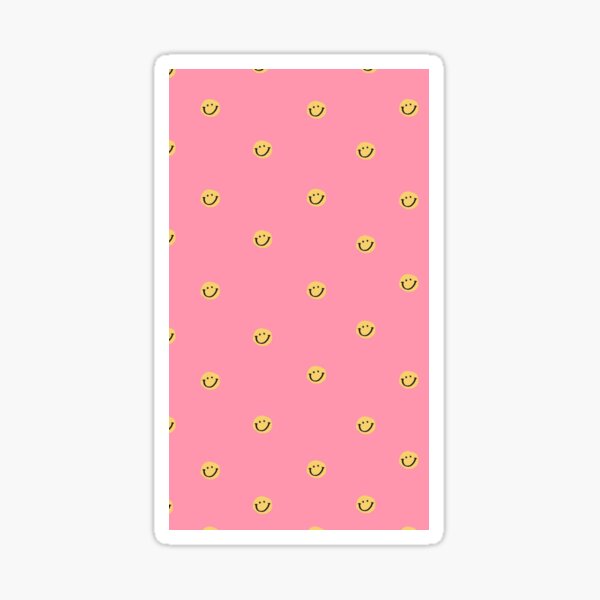 "Preppy Pink Smiley Faces" Sticker by ERLstickers | Redbubble