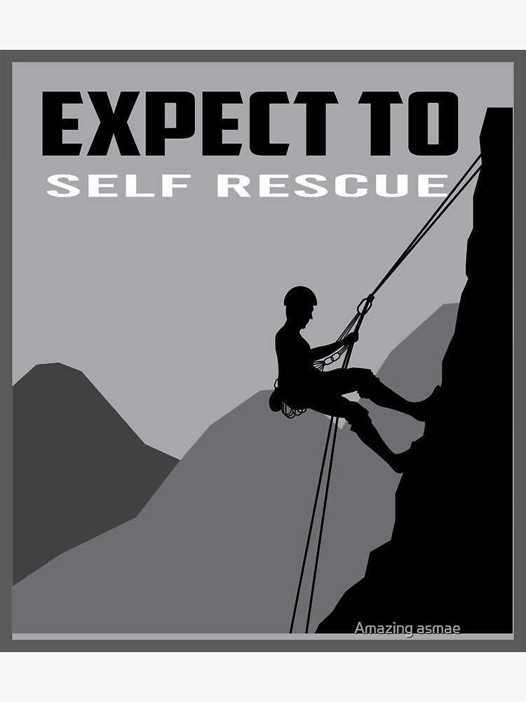 "Expect to self rescue" Sticker by Boubcher-Asmae | Redbubble