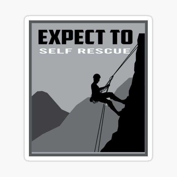 "Expect to self rescue" Sticker by Boubcher-Asmae | Redbubble