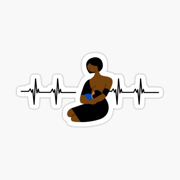 "Heartbeat Pulse Line Mommy Breast Feeding Baby" Sticker for Sale by ...