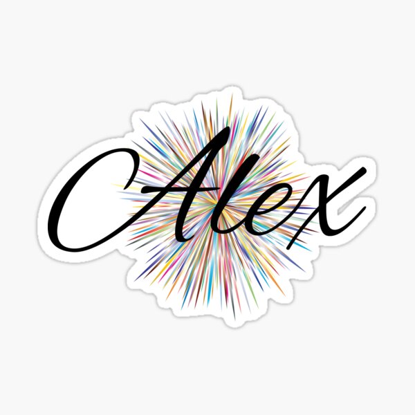 Pegatina «Letras de guión de diseño de nombre de alex en patrón de ...