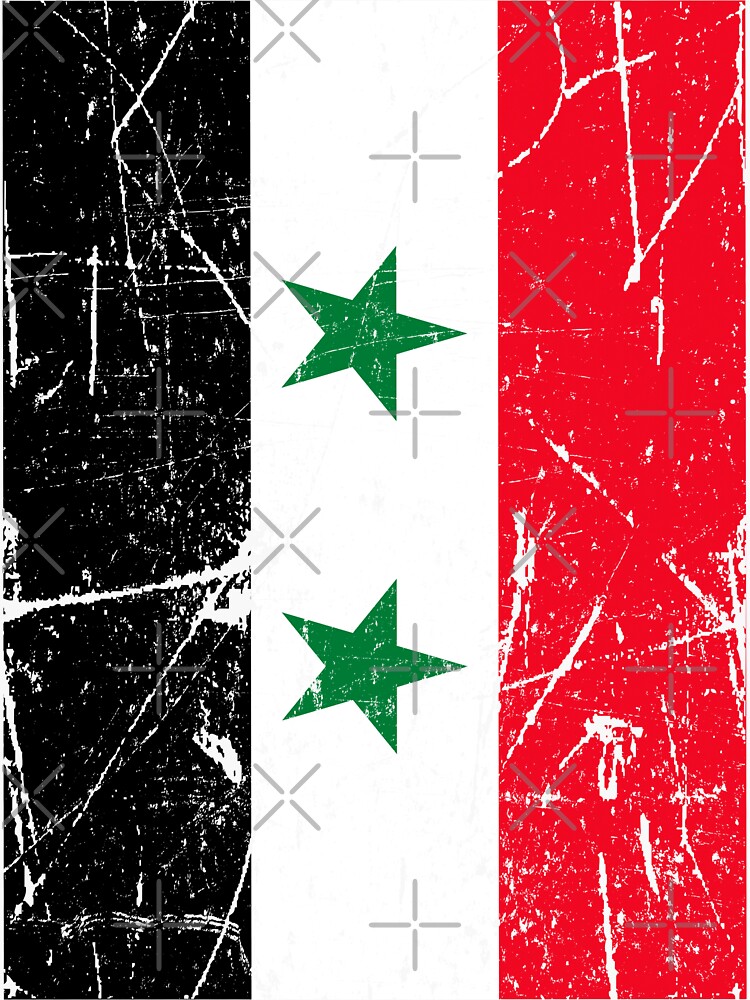 "Syrian Flag Vintage" Sticker by TravelHappiness | Redbubble