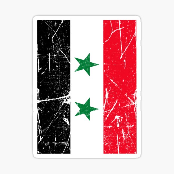 "Syrian Flag Vintage" Sticker for Sale by TravelHappiness | Redbubble