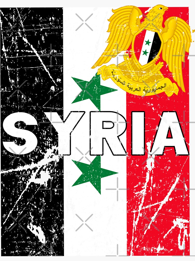 "Syrian Flag Vintage" Sticker for Sale by TravelHappiness | Redbubble