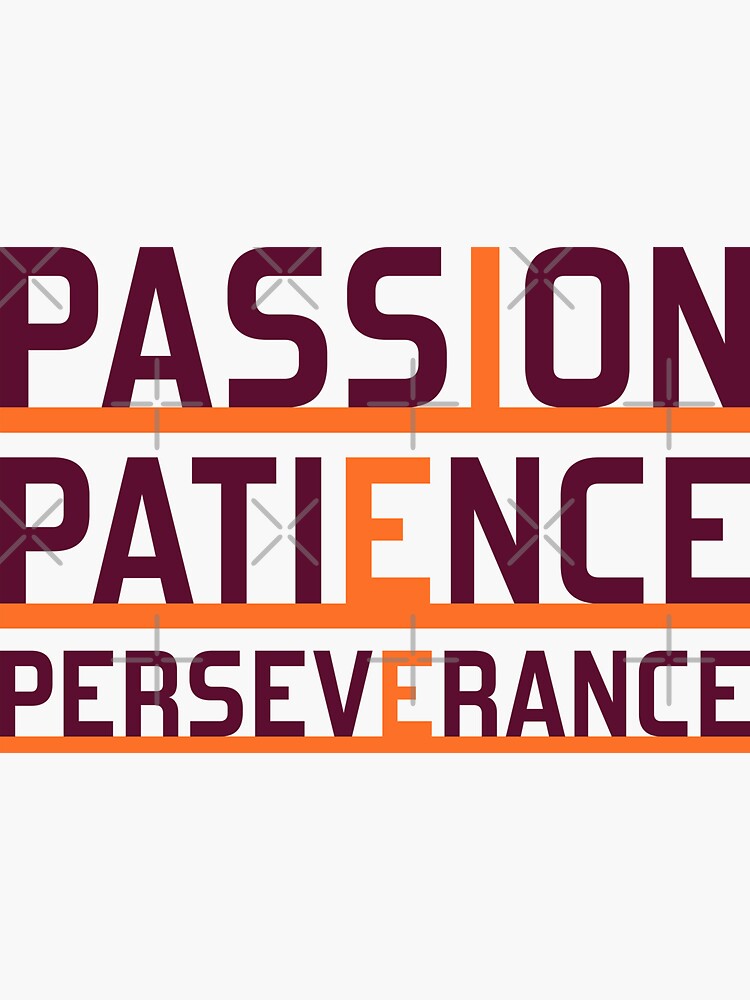 "beautiful words - Passion Patience Perseverance - 3p" Sticker for Sale ...