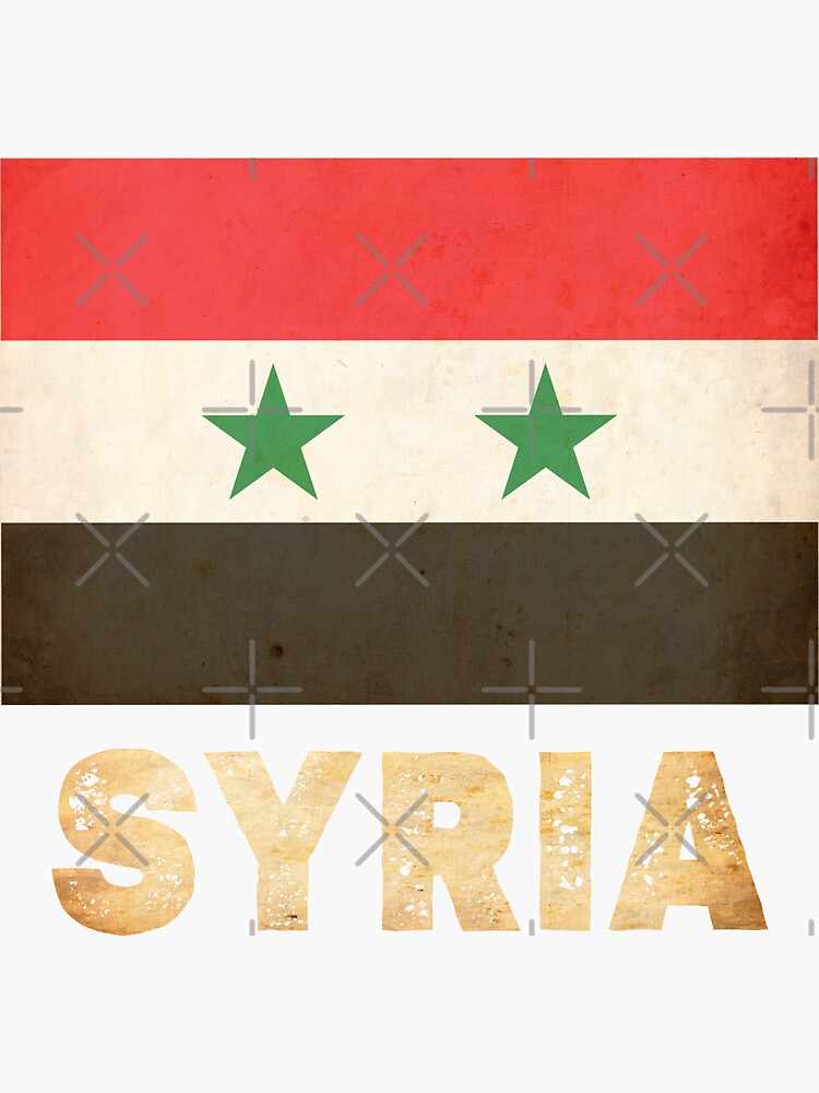 "Syrian Syria Flag Vintage" Sticker by TravelHappiness | Redbubble