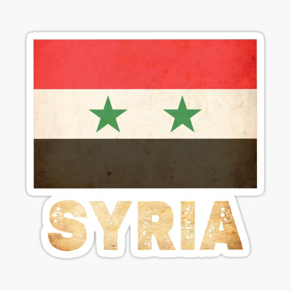 "Syrian Syria Flag Vintage" Sticker by TravelHappiness | Redbubble