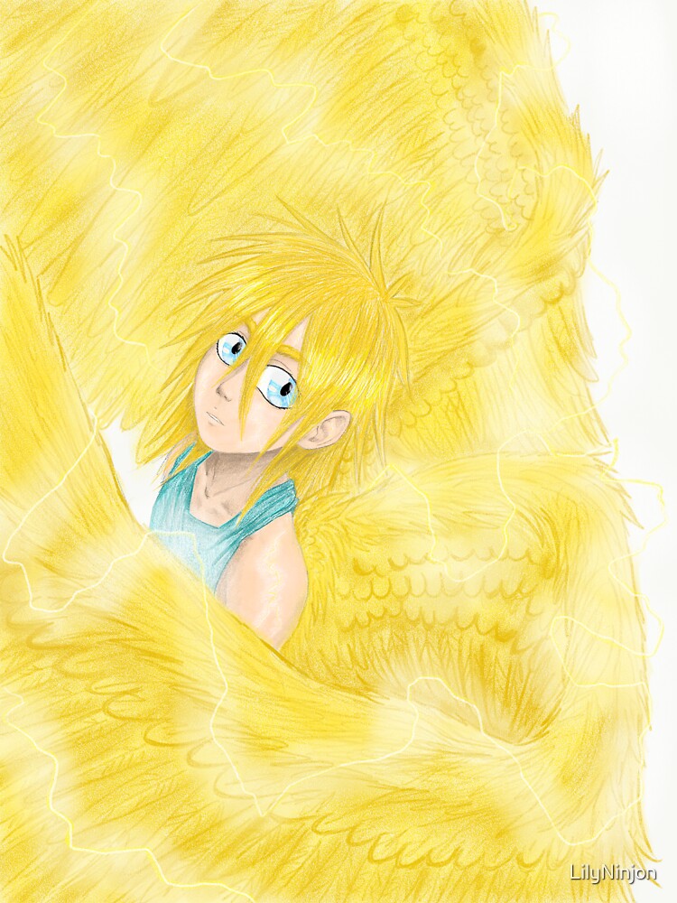 "William - lightning angel OC" Sticker for Sale by LilyNinjon | Redbubble