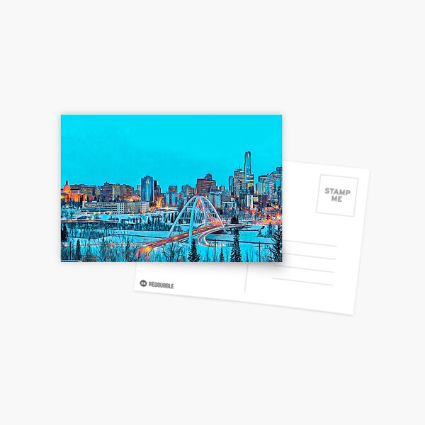 "Edmonton Skyline" Postcard for Sale by Sofia-Draws | Redbubble