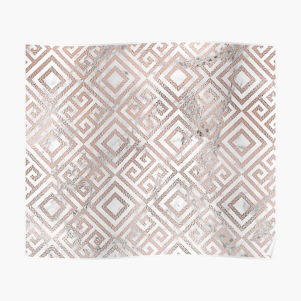 "Rose gold marble geometric squares" Poster by peggieprints | Redbubble