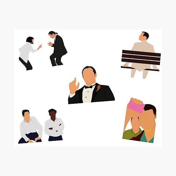 "Bestes Film-Sticker-Paket. Pulp Fiction, der Pate, Forrest Gump, Fight ...