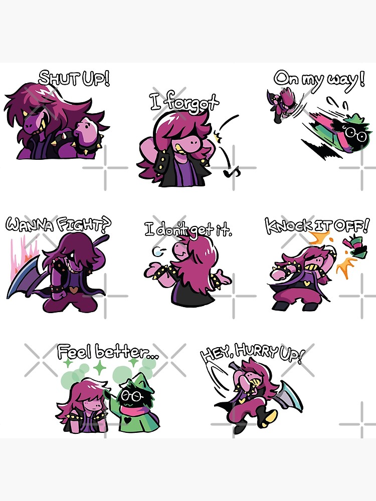 "Deltarune LINE sticker of Susie pack" Art Print by MikaPrint | Redbubble