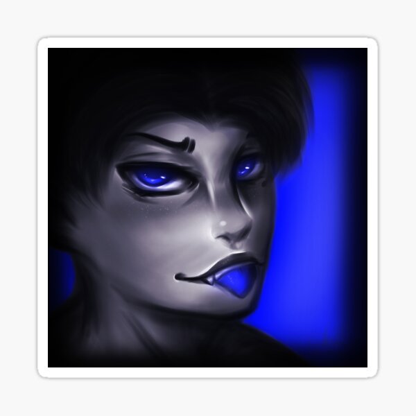 "Neon Blue Guy" Sticker for Sale by Ghastlyn | Redbubble
