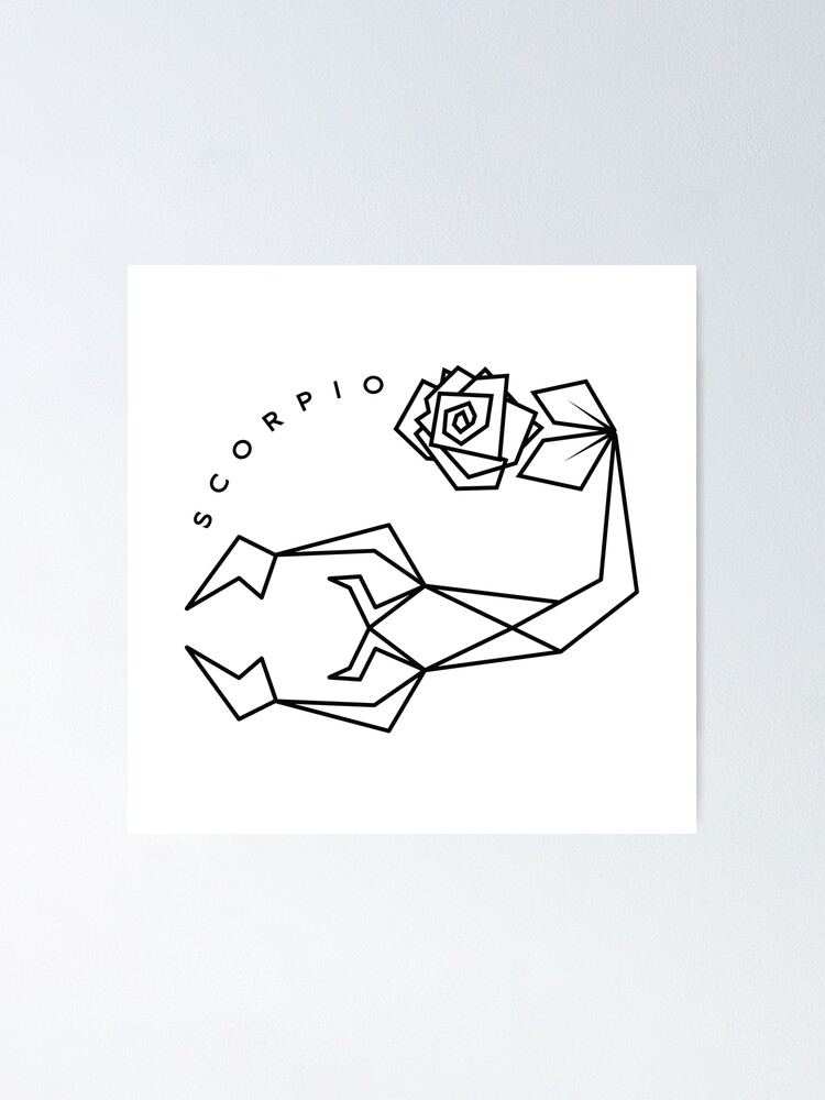 "Scorpio zodiac sign, Astrology, Black and White Geometric, Minimalist ...