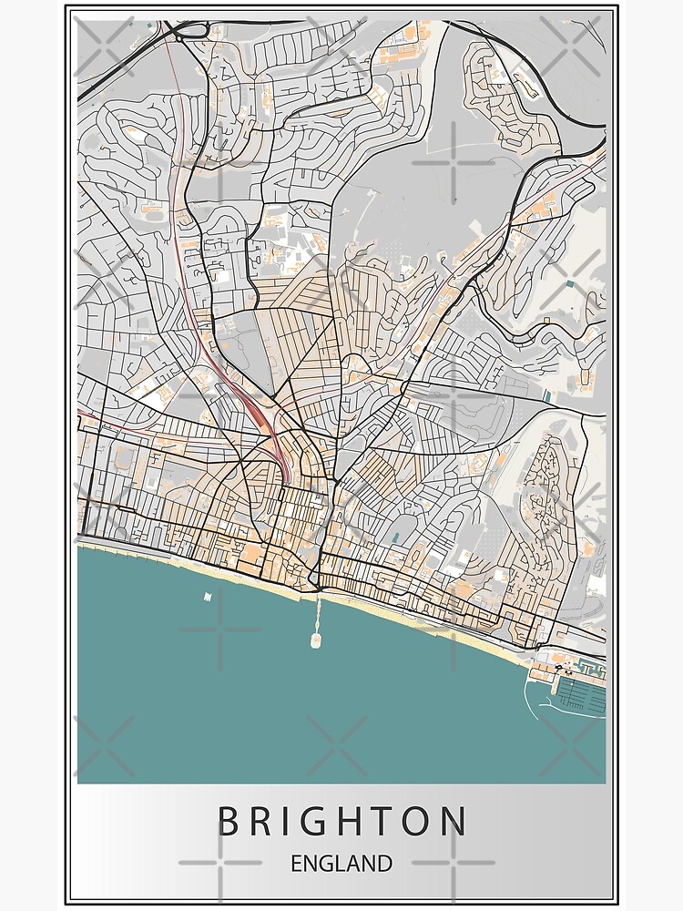 "Brighton map" Framed Art Print for Sale by PostersProf1 | Redbubble
