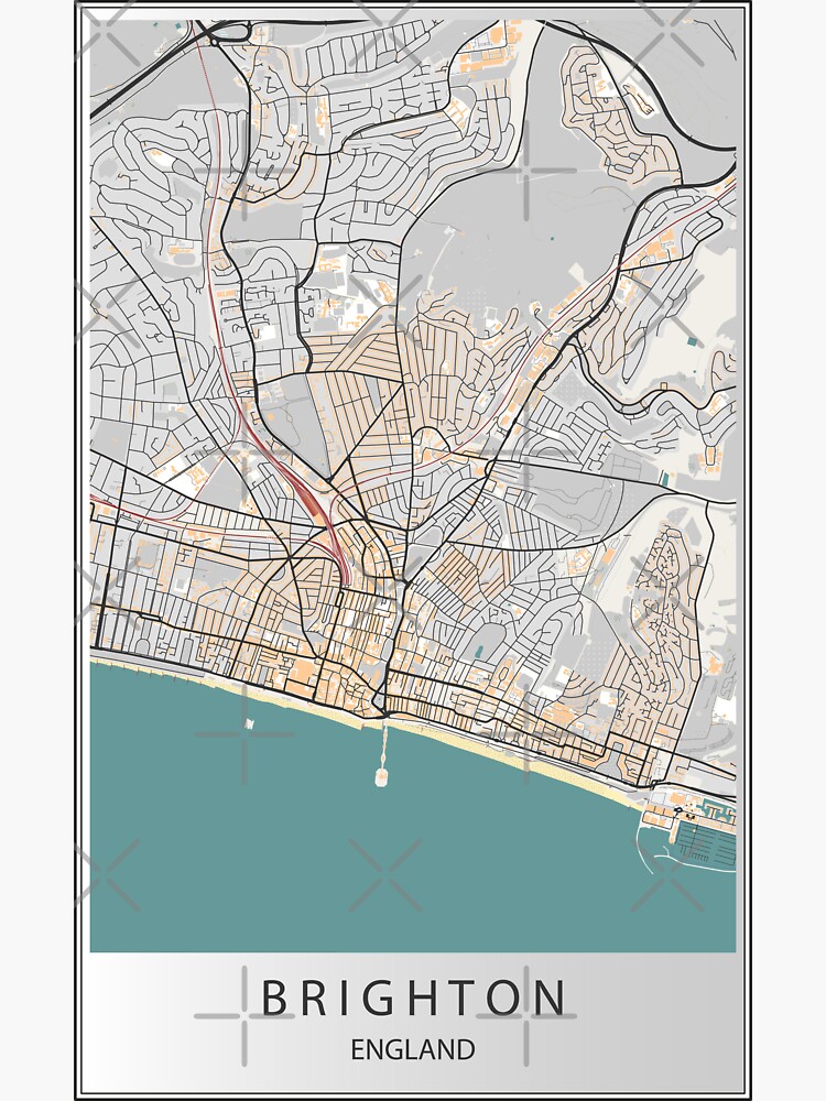 "Brighton map" Magnet for Sale by PostersProf1 | Redbubble