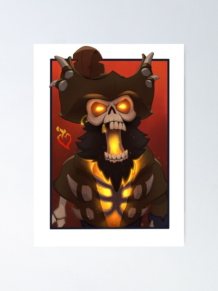 "Sea Of Thieves Fire Skeleton Captain " Poster by Vintage-Travler ...