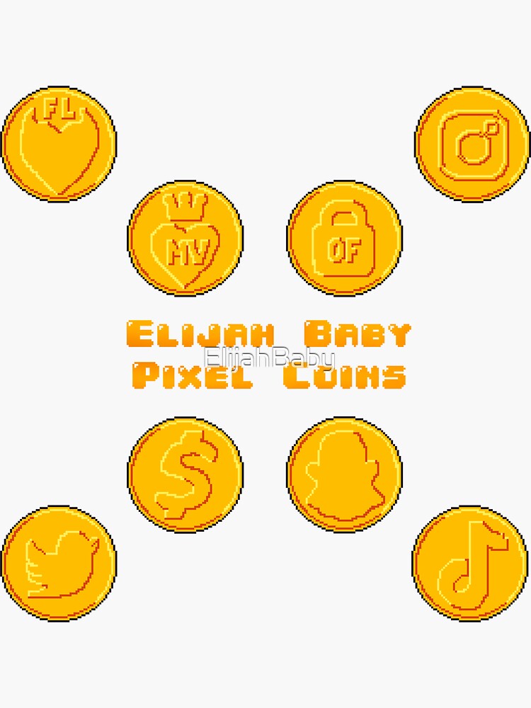 "Pixel Coin Logo Sheet" Sticker for Sale by ElijahBaby | Redbubble