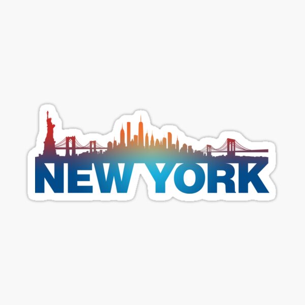 "Manhattan NYC New York City Skyline Landmark" Sticker for Sale by ...