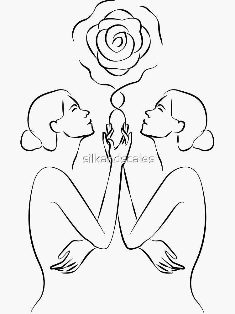 "Gemini Zodiac Sign, Minimalist, Modern Line Art, Rose, Astrology ...