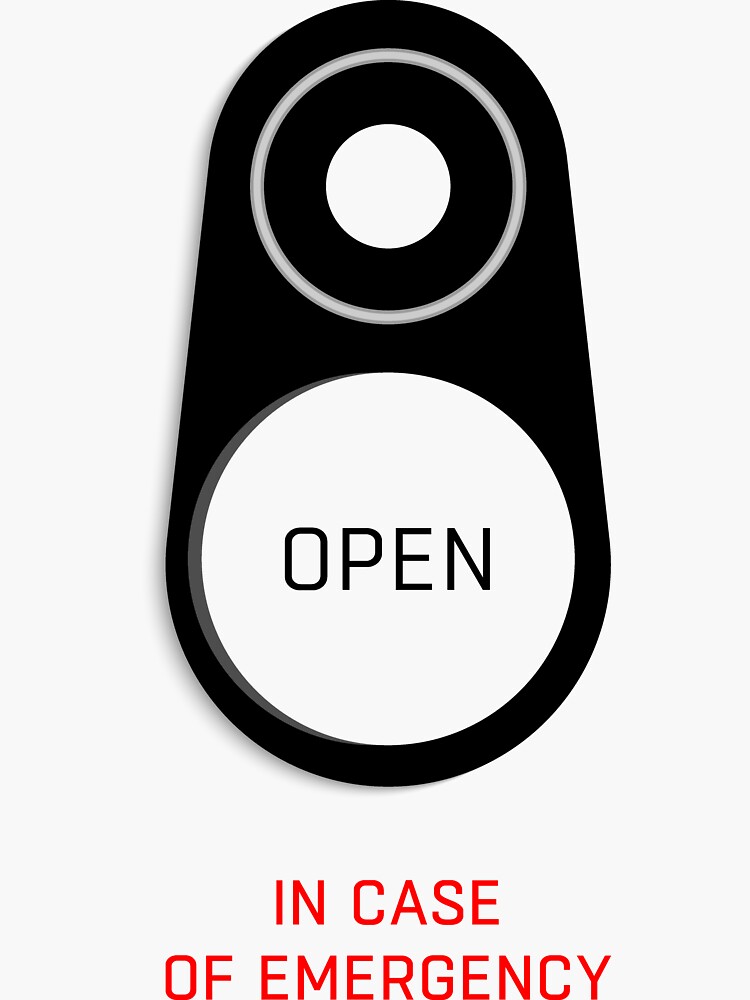 "open in case of emergency" Sticker for Sale by MiSkopje | Redbubble