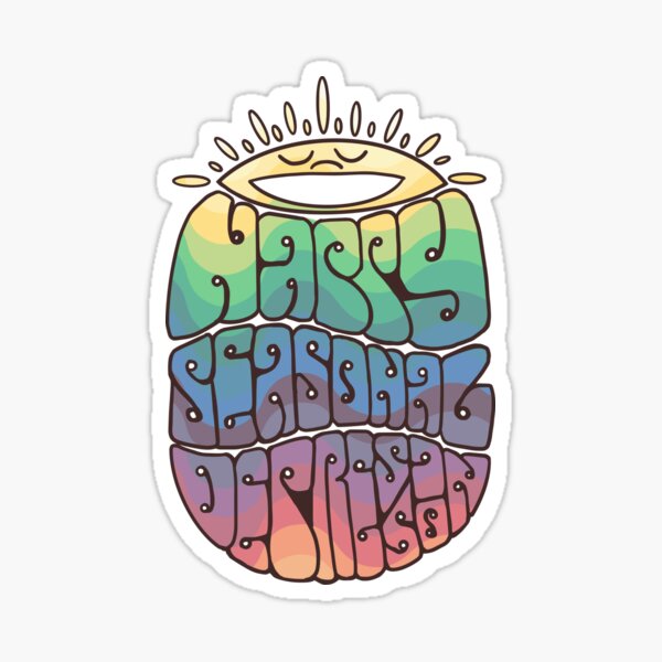 "Happy Seasonal Depression - Rainbow" Sticker for Sale by REFCreative ...