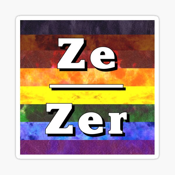 "Ze-Zir Pronouns: Inclusive" Sticker for Sale by TigerTorreArt | Redbubble