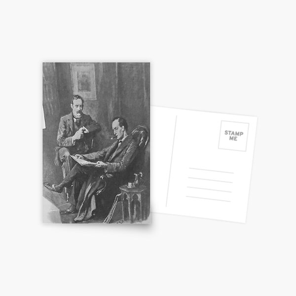 "Sherlock Holmes and Dr Watson sitting down " Postcard for Sale by ...