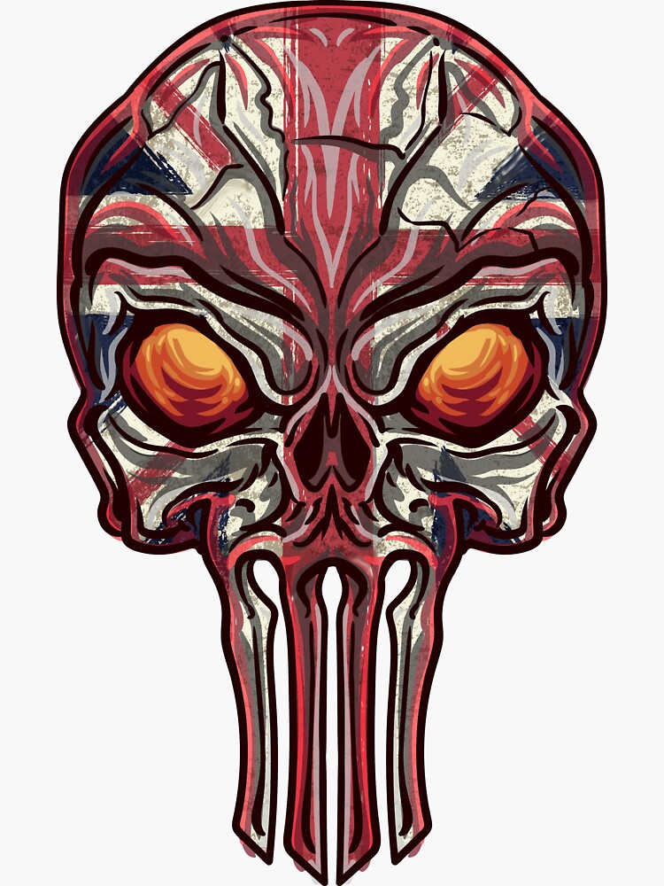 "England Skull Flag Gifts for Anglophiles" Sticker for Sale by ...