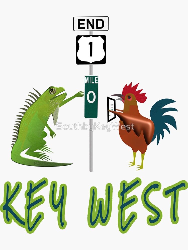 "Key West Mile Zero" Sticker for Sale by SouthbyKeyWest | Redbubble