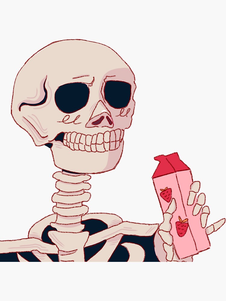 "Strawberry skeleton" Sticker for Sale by Rose727 | Redbubble