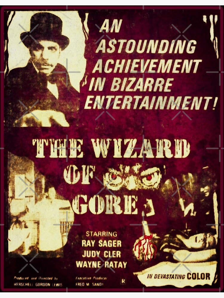 "Wizard of Gore" Poster for Sale by rcmarble | Redbubble