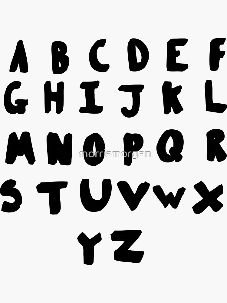 "ALPHABET Abcd" Sticker for Sale by morrismorgan | Redbubble