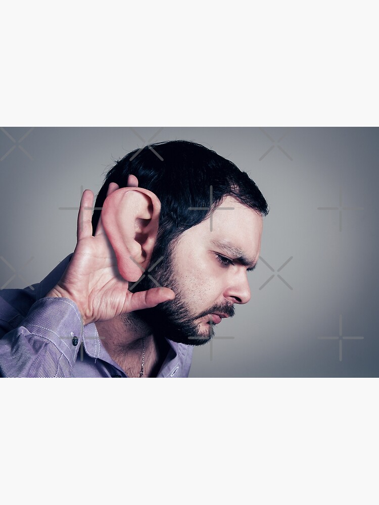 "Funny man with big ears" Poster for Sale by gmstockstudio | Redbubble