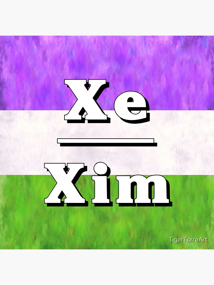 "Xe-Xim Pronouns: Genderqueer" Sticker for Sale by TigerTorreArt ...