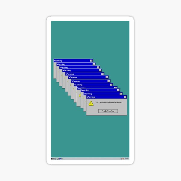 "Retro Computer Warning Tabs" Sticker for Sale by KinkyDevilHead ...