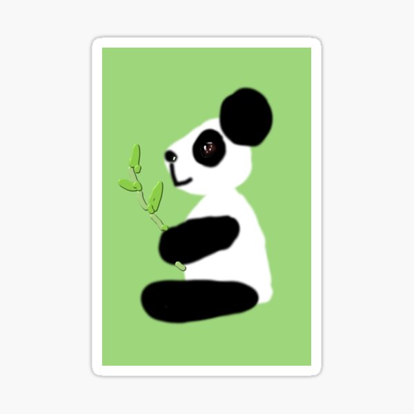 "Sitting Panda With Bamboo snack " Sticker for Sale by ScarletPanda ...