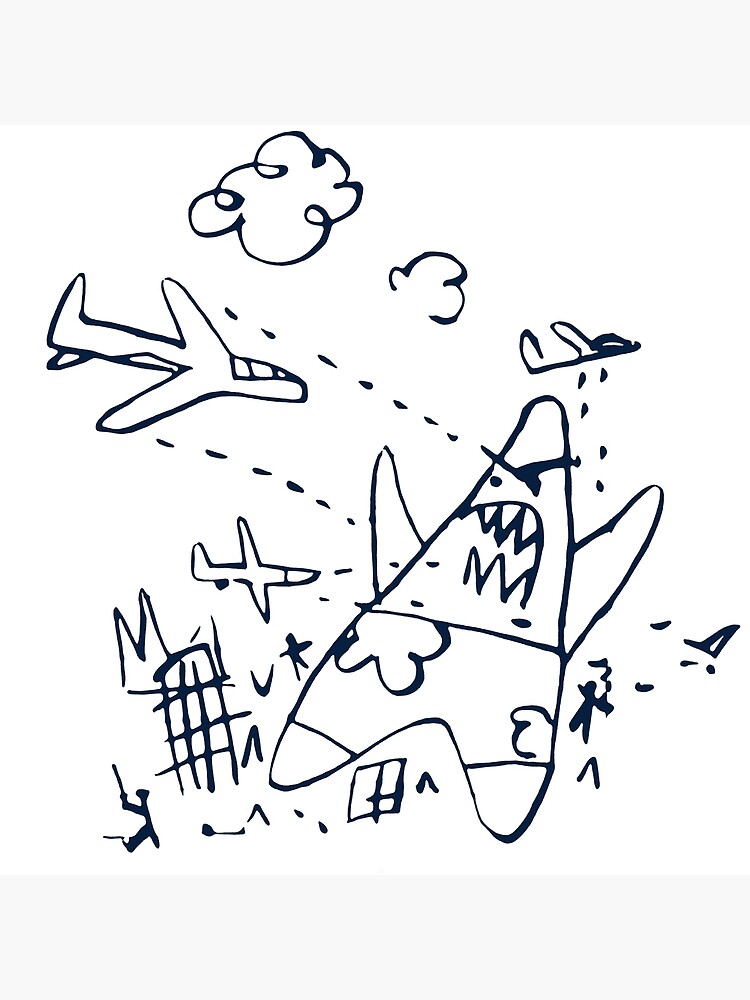 "Patrick’s sketch of himself fighting airplanes" Poster for Sale by ...
