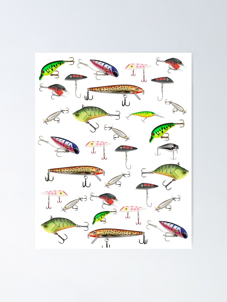 "Fishing Lures" Poster for Sale by WinkyDoodle | Redbubble